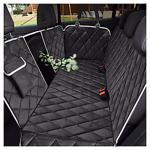 AULDEY Dog Car Seat Cover,Waterproof with Mesh Window and Storage Pocket,Durable Scratchproof Nonslip Dog Car Hammock with Universal Size Fits for Cars/Trucks/SUV