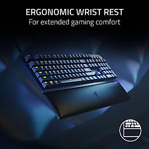 Razer Huntsman V2 Optical Gaming Keyboard: Fastest Linear Optical Switches Gen-2 w/ Sound Dampeners & 8000Hz Polling Rate - Doubleshot PBT Keycaps - Dedicated Media Keys & Dial - Ergonomic Wrist Rest