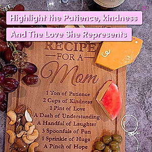 Wooden Cutting Boards for Mom 12 x 9" - Engraved with Mother's Poem - Kitchen Cutting Board Gift with a Heart Shaped Cut Out - Kitchen Presents for Christmas Gifts - Mom Gifts from Daughters