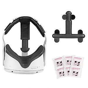 HIJIAO 2020 New Head Strap Pad for Oculus Quest 2，Reduce Head Pressure Better Wrapped Head for Quest 2,Comes with 20 Wipes (Black)