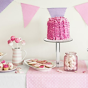 WILLSIN Acrylic Cake Stand, Round Cake Stands for Dessert Table, Clear Cupcake Stand for Birthday Party, Pastry Candy Pizza Display Riser for Wedding Event (Medium)