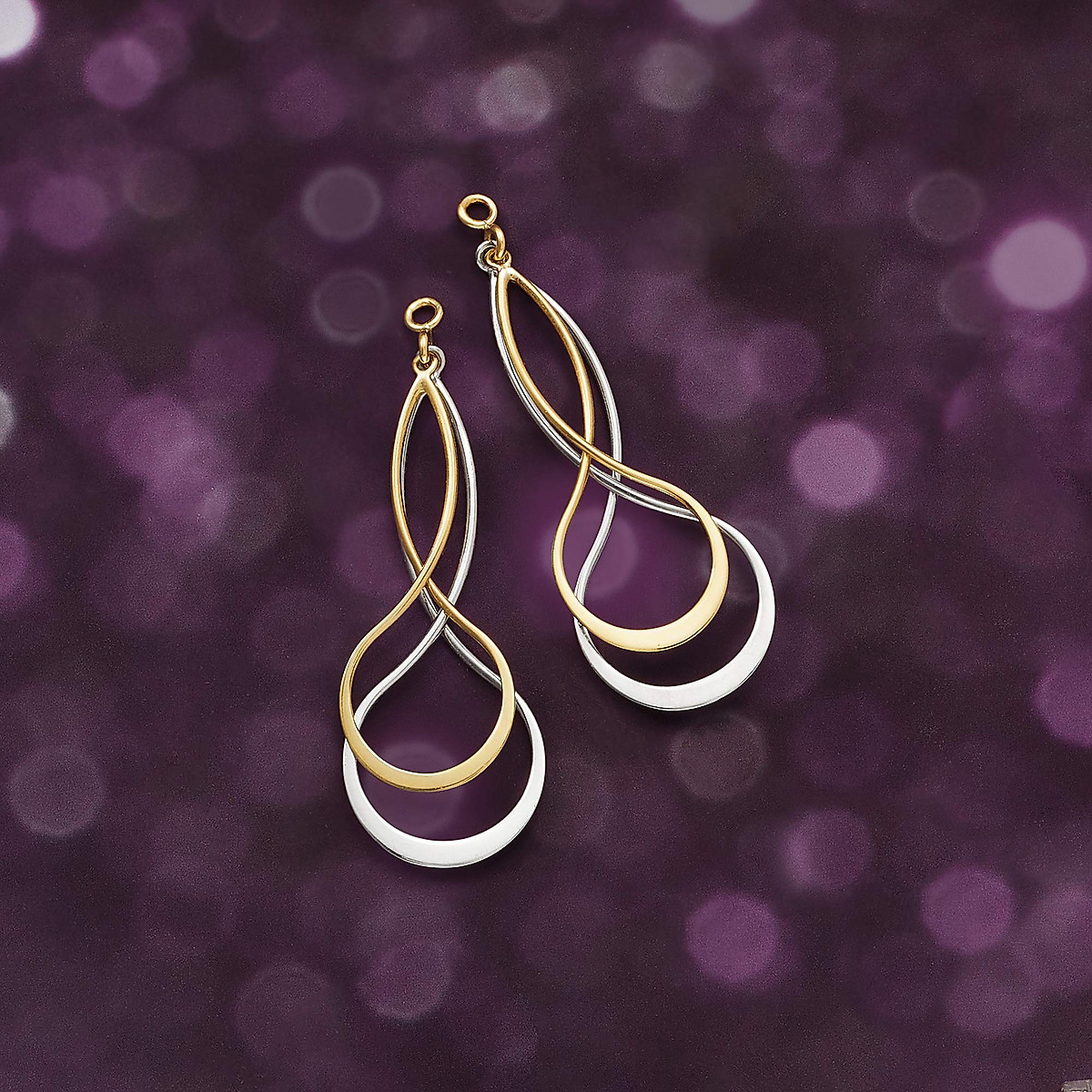 Ross-Simons Sterling Silver and 14kt Yellow Gold Earring Jackets