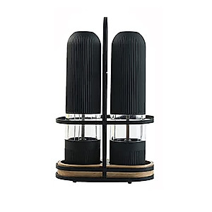 BaRdzo Electric Salt Pepper Mill Set ABS Automatic Spice Herb Grinder Adjustable Coarseness Ceramic Core Kitchen Grinding Tools