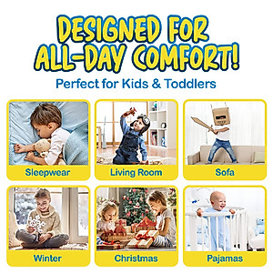 Debra Weitzner 6 Pairs Warm Fuzzy Socks for Kids with Grippers - Non Skid Slipper Socks for Toddlers - Dark Two Tone 6-10 Yr