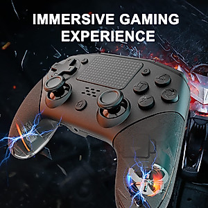 UeeVii PS4 Controller with Back Button Attachment, PS4 wireless controller with 4 Paddles for Playstation 4, Pro, Slim, PC, PS4 Console Dualshock Gamepad Joystick Remote Compatible