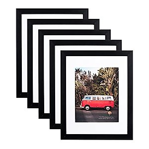 Scholartree Black 11x14 Picture Frames Set of 5, Display 11x14 without Mat or 8x10 with Mat，Wall Gallery Photo Frames