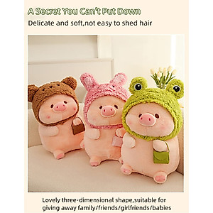 Gujuja 11.8 Inch Pig Plush Pillow Delicate and Lovely Pig Stuffed Animal Simulation Pig Plush Doll Toy for Family,Friends,Girlfriends and Kids