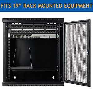 Tedgetal 6U Wall Mount Server Cabinet Network Rack Vented Enclosure Locking Door
