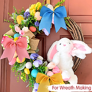 TONIFUL Burlap Wired Ribbon, 2.5 Inch Faux Burlap Ribbons, Royal Blue Burlap Ribbon for Christmas, Home Decor, Gift Wrapping, Tree Topper Bow, Wreath, Outdoor Decorations, DIY Crafts (10 Yards