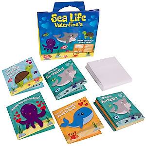 28-Pack Sea Life Valentines Day Cards with Envelopes I Word Search Game Valentines Day Cards for Kids School I Valentines Day Gifts for Kids Party Favor I Exchange Valentines Cards for Kids Classroom