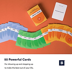 BestSelf Impact Deck - 20 Reflection & 20 Action Cards to Grow in Courage Over Comfort with 10 Affirmation Cards for Motivation