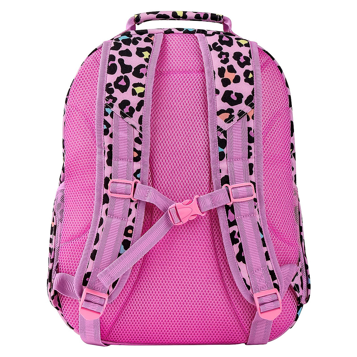 Choco Mocha Cheetah Backpack for Girls Backpack Elementary School Backpack for Kids Backpacks for Girls 17 inch Backpack for Girls 2nd 3rd Grade Leopard Bookbag School Bag 6-8 with Chest Strap Pink