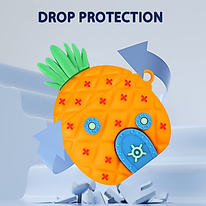 Besoar for AirPods 2&1 Case Cartoon Cute Kawaii Silicone Cases for Apple AirPod Air Pods 1/2 Design Cover Cool Unique Fashion Fun Funny Soft Coves for Girls Girly Boys(Pineapple House)