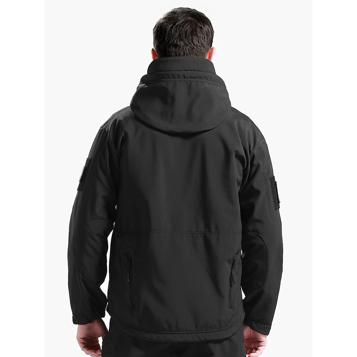 FREE SOLDIER Men's Outdoor Waterproof Soft Shell Hooded Military Tactical Jacket (Black XX-Large/US)