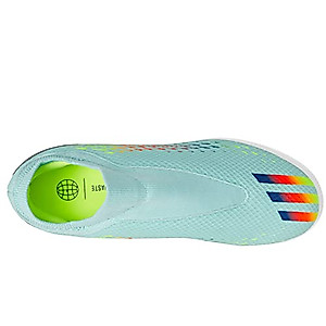 adidas X Speedportal.3 Laceless Firm Ground Soccer Shoe, Clear Aqua/Solar Red/Power Blue, 5.5 US Unisex Big Kid