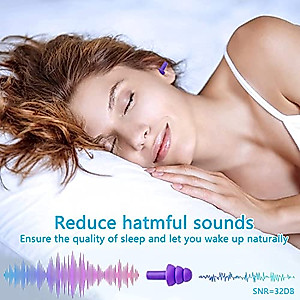 Silicone Ear Plugs for Sleeping,12 Pairs Reusable Earplugs Noise Reduction Ear Plugs Soft Waterproof Earplugs Hearing Protection for Concert,Swimming,Study,Loud Noise,Snoring