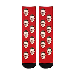 Artsadd Custom Face Socks with Picture, Personalized Socks with Photo Customized Unisex Funny Crew Sock Gifts for Men Women
