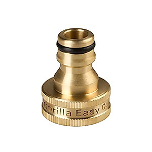GORILLA EASY CONNECT Garden Hose Quick Connect Fittings with Ball Valve. ¾ Inch GHT Solid Brass.