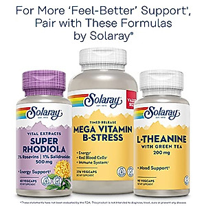 Solaray Freeze-Dried Adrenal Caps with Herb Activators, Eleuthero, Licorice, Gotu Kola, and Clove, Adrenal Support Supplements for Healthy Stress Management, Lab Verified, 60-Day Money-Back Guarantee, 30 Servings, 60 VegCaps