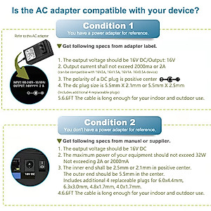 16V 2A AC DC Power Supply Adapter Charger Compatible for Altec Lansing IMW888 IMW888s IMW645 IMW778 IMT804N Big Super LifeJacket Wireless Waterproof Bluetooth Speaker Power Cord Supply