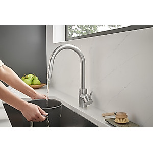 GROHE 32665DC3 Concetto Pull-Down Kitchen Faucet with sprayer Supersteel (Stainless Steel)
