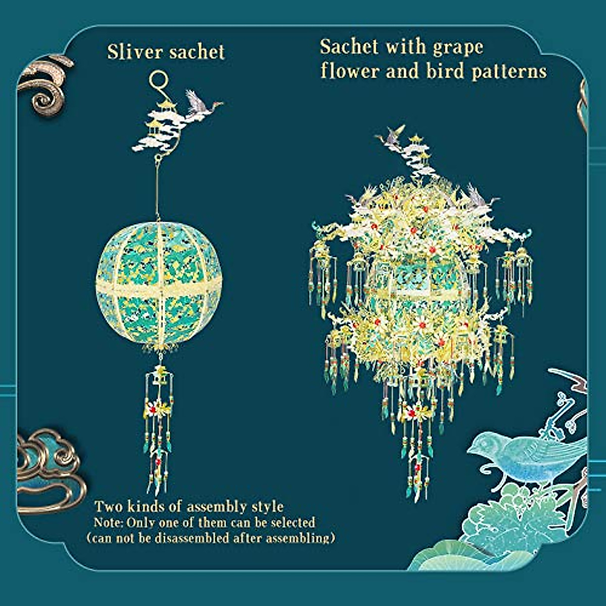 Piececool 3D Metal Puzzles for Adults, Silver Sachet with Grape DIY 3D Model Building Kits STEM Toys for Teens Boys, Great Halloween, 592 Pcs