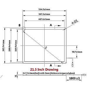21.5 Inch Multi Points IR Touch Screen, Infrared Touch Screen Panel, USB Free Driver with Tempered Glass for Kiosks, Touch Screen Monitor, Interactive Device Machine
