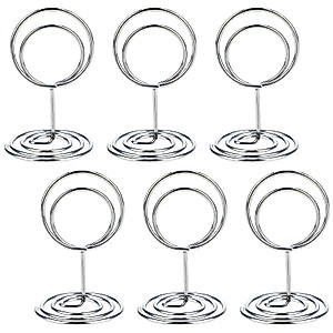 Dimeho 20 Pack Table Number Holders Silver Place Card Stands Small Wire Picture Holders Elegant Metal Menu Clips Decoration for Centerpieces Memo Photo Name at Wedding Anniversary Party
