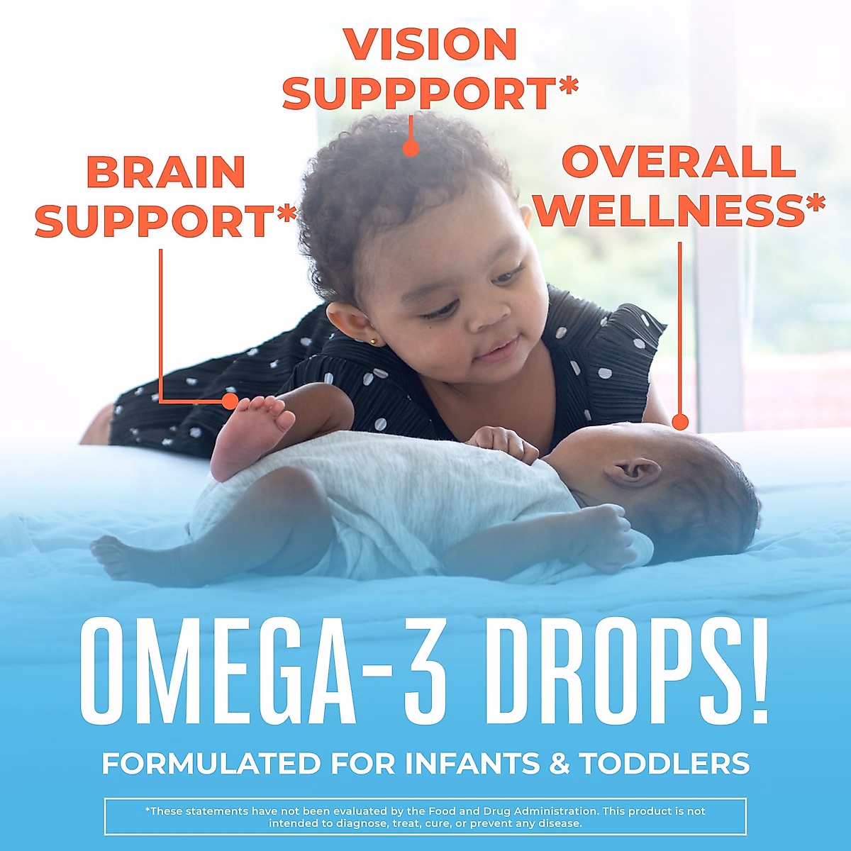 MaryRuth's Infant and Toddler Omega-3 Liquid Drops by | 200mg DHA and 2mg EPA Per Serving | Overall Wellness and Healthy Development | Unflavored | 1 Fl Oz