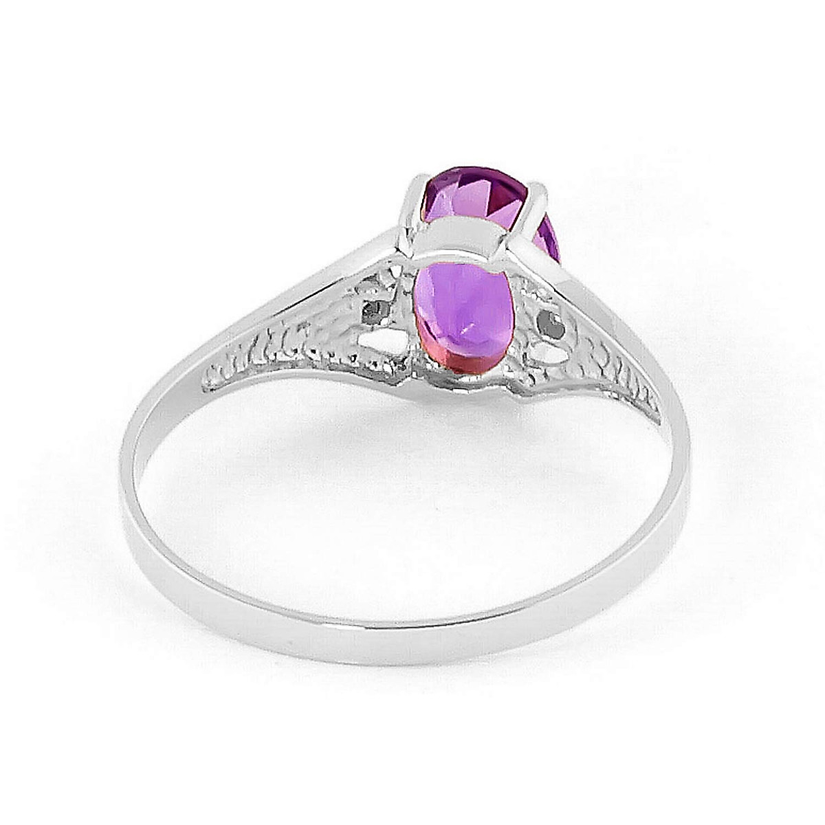 Galaxy Gold GG 14k White Gold Ring with Natural Diamonds and Amethyst - Size 11