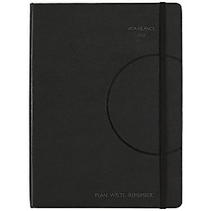 AT-A-GLANCE 2023 Weekly & Monthly Planner, Plan. Write. Remember, Hourly Appointment Book, 7-1/2" x 10", Large, Pocket, Bungee Closure, Black (70695005)