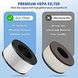 BS-01 True HEPA H13 Filter Replacement Compatible with Slevoo BS-01 Air Purifier, True H13 HEPA Filter for Slevoo Air Purifier with 3-in-1 BS01 Filtration System, 2 Pack