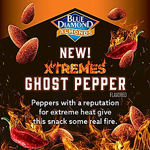 Blue Diamond Almonds XTREMES Ghost Pepper Flavored Snack Nuts, 6 Oz Resealable Cans (Pack of 1)