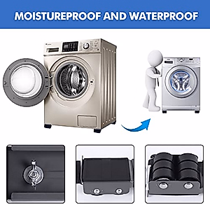 Adjustable Extendable Appliance Roller Stand Mobile Trolley Base with Telescopic Heavy Duty Furniture Dolly Stand Washing Machine Base for Refrigerators Dryers Dishwashers Other Heavy Object (Grey)