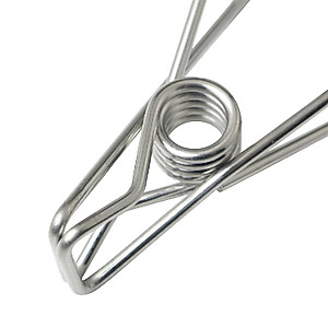 Pro Bamboo Kitchen 12PCS Stainless Steel Short Tail Drying Clothes Clips with Hooks Heavy Duty Multi-Functional for Displaying Items Document Storage Hooks Universal Clips Kitchen Bathroom Hanging