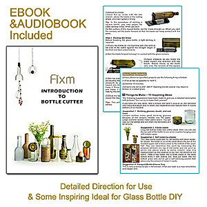 Glass Bottle Cutter, Fixm Square & Round Bottle Cutting Machine, Wine Bottles and Beer Bottles Cutter Tool with Accessories Tool Kit（Upgrade Version）