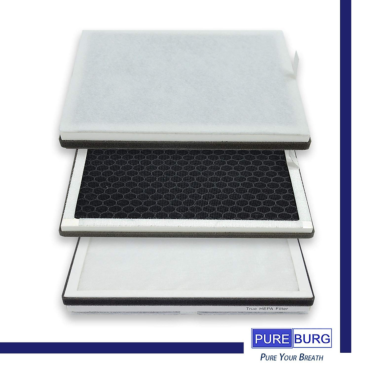 PUREBURG PureZone True HEPA Replacement Filters Compatible with Pure Enrichment PureZone Air Purifier (PEAIRPLG), Filter Part PEAIRFIL,H13 4-Stage Filtration,2-Pack