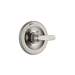 Delta Faucet Foundations 13 Series Single-Function Shower Valve Trim Kit, Shower Handle, Delta Shower Trim Kit, Stainless BT13010-SS (Valve Not Included)