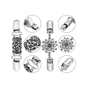 Jetec 2 Pieces Retro Shirt Dresses Clips for Women Shawl Clip Waist Cincher Clips Sweater Cardigan Collar Clips