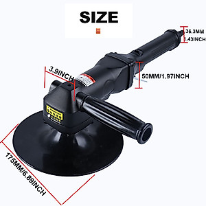 7-Inch Pneumatic Sander Heavy Duty Wet Air Sander/Polisher,Lightweight at 5.47 lbs,Adjustable Speed Up to 4500rpm Pneumatic Polisher Hand Sanding Tool