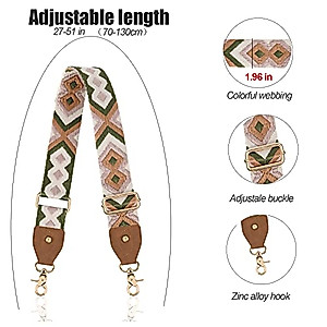 Embroidery Purse Straps for Women Crossbody Bags,Replacement Guitar Strap for Cross Body /Shoulder Bag,Wide Black Purse Strap for Handbags,Gym/Tote/Travel /Duffels Bag