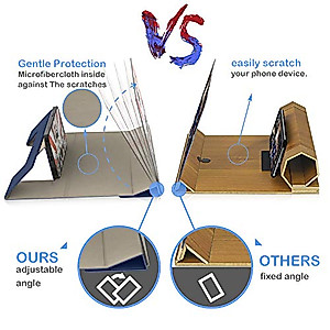 Screen Magnifier,ORETech 12" 3D Phone Screen Magnifier for Smartphone Enlarger HD Screen Amplifier Projector for Movie Video Leather Amplifying Screen with Phone Stand for All Smart Phone-Blue