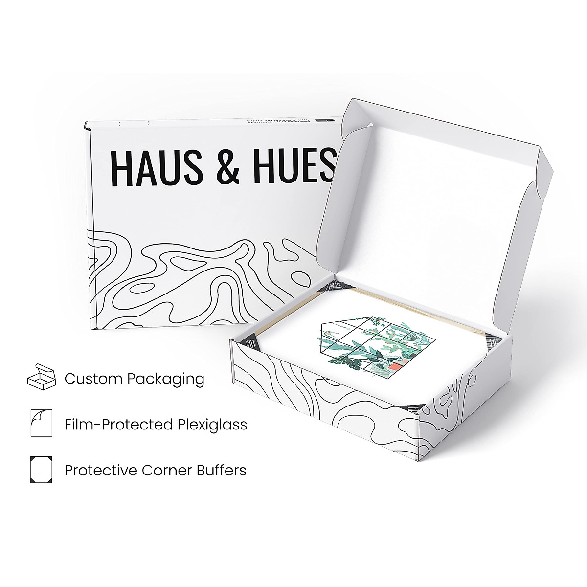 HAUS AND HUES Plant Pictures Wall Art Succulent Art Wall Decor Plant Prints Wall Art & Botanical Plant Wall Art Prints (Greenhouse, 12L x 16W, Unframed)