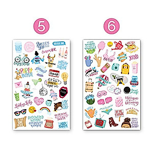 bloom daily planners Female Empowerment Planner Stickers - Variety Pack - 6 Sheets / 205 Girl Power Themed Stickers