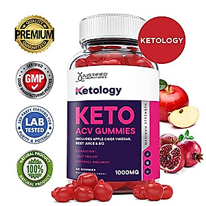 Justified Laboratories (10 Pack) Ketology Keto ACV Gummies 1000MG with Pomegranate Juice Beet Root B12 600 Gummys
