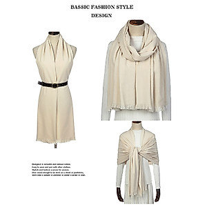 RUI VTRON Cream Pashmina Shawls and Wraps for Evening Dresses Scarfs for Women Fall Winter Scarves