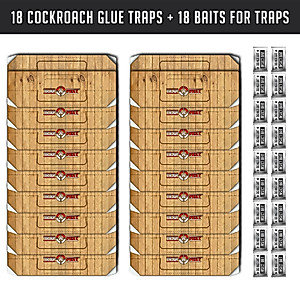 Roach Traps Indoor Sticky (18 Pack) - Glue Traps for Roaches Bug Traps with Roach Bait Traps - Long Lasting Non-Toxic Children and Pet Friendly - Trap a Pest