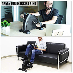 Portable Exercise Bike Pedals Stable Mini Floor Foot Pedal - Durable Leg and Arm Recovery Medical Exerciser (Pedal)