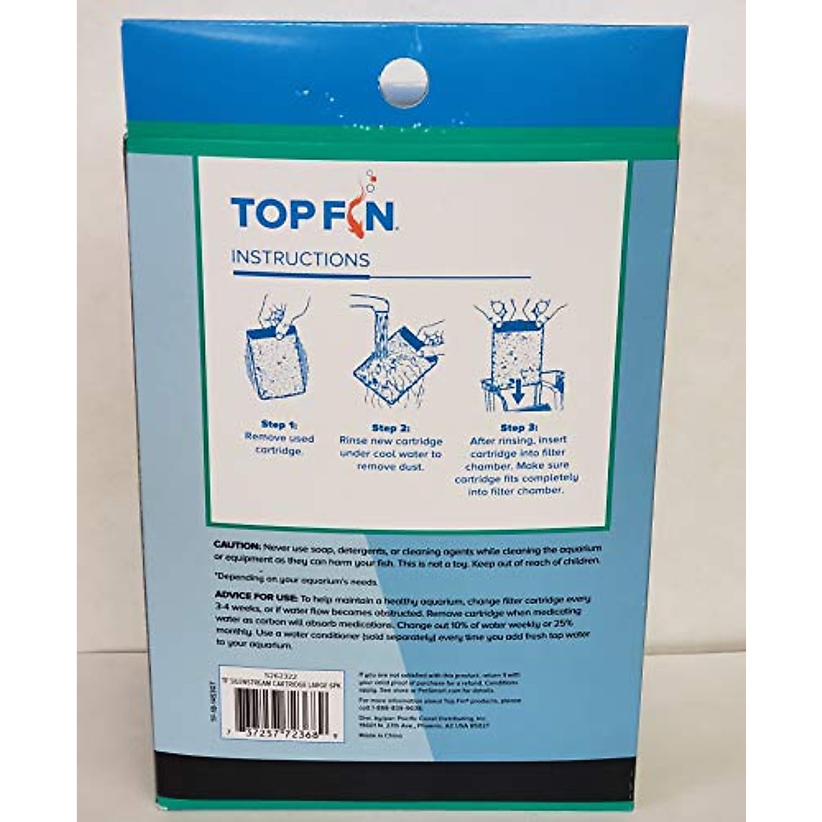 Top Fin Silenstream Large PF-L Filter Cartridges Refill for PF30, PF40 and PF75 Power Filters 6.5in x 4.5in - (6 Count)