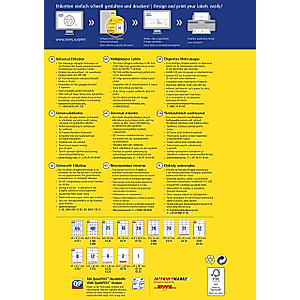 Avery Zweckform 6170 Labels 64 x 36 mm Quick-Peel 25 Sheets